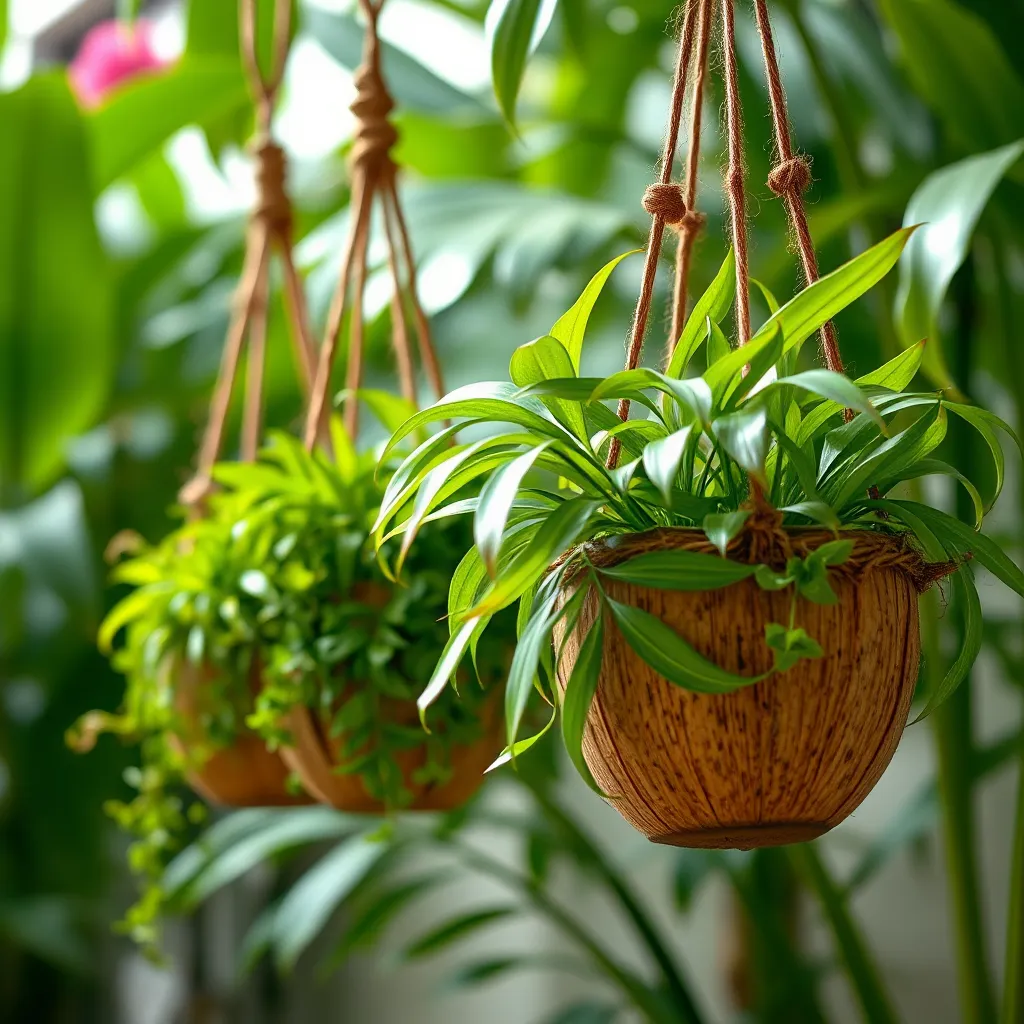 Coconut Husk Hanging Planters: Craft and Benefits