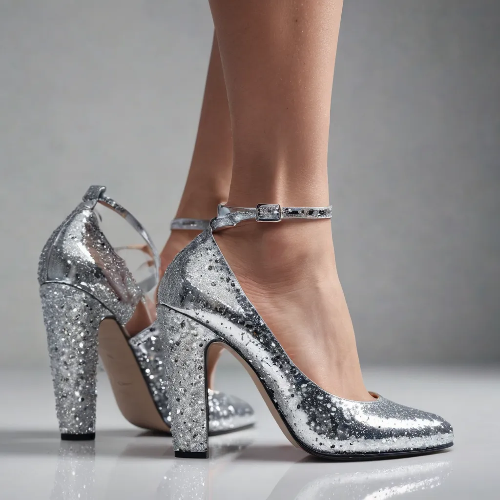 The Allure of Silver Glitter Chunky Heels in Fashion