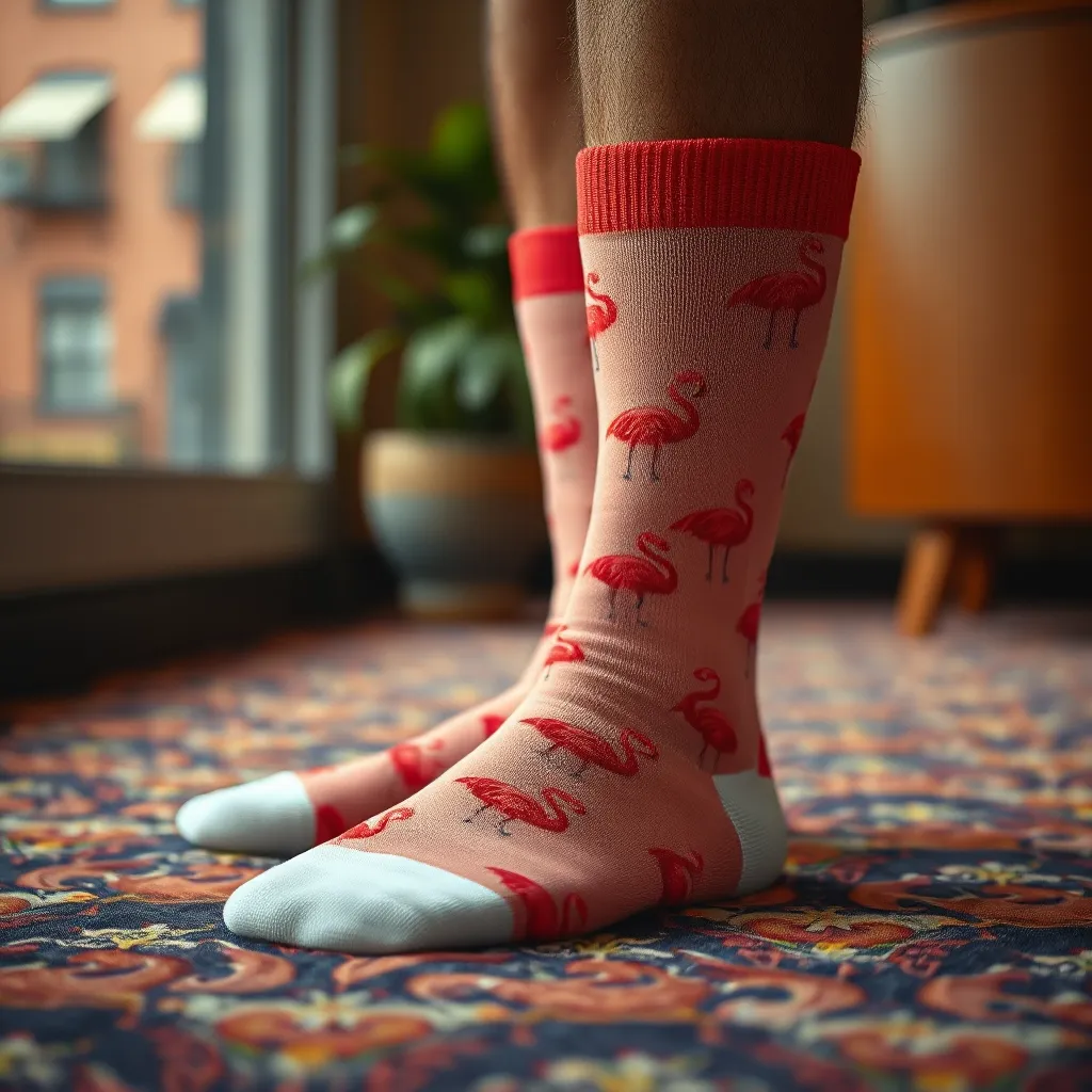 Exploring the Charm of Men's Flamingo Socks