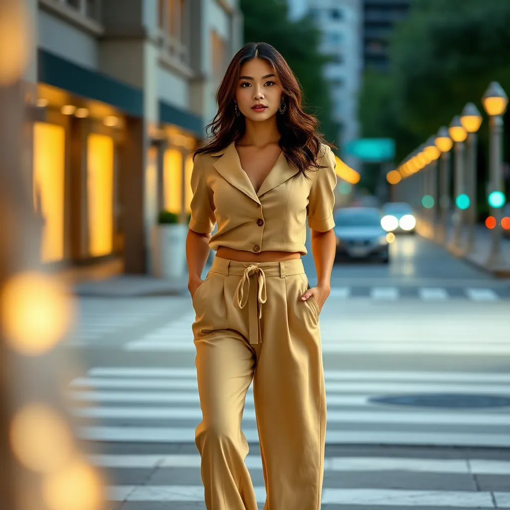 The Allure of Beige Two Piece Pant Sets in Fashion